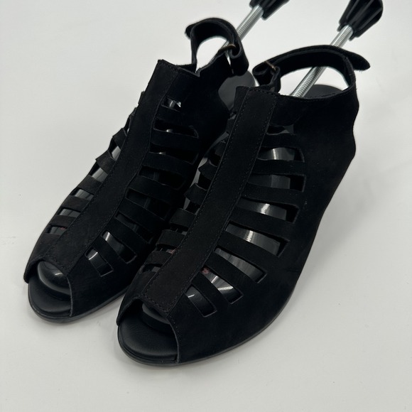Arche | Shoes | Arche Shoes Womens Size 4 Black Suede Peep Toe Cut Out ...